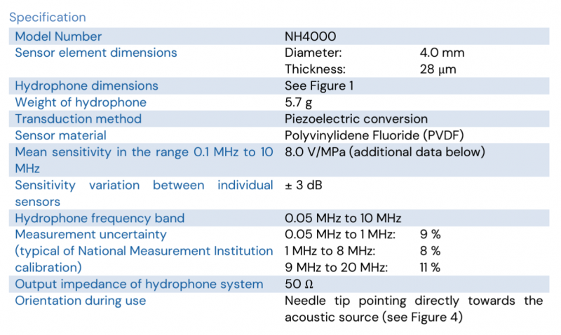 PRECISION ACOUSTICS, PA,针式水听器,NH1000,NH2000,NH4000