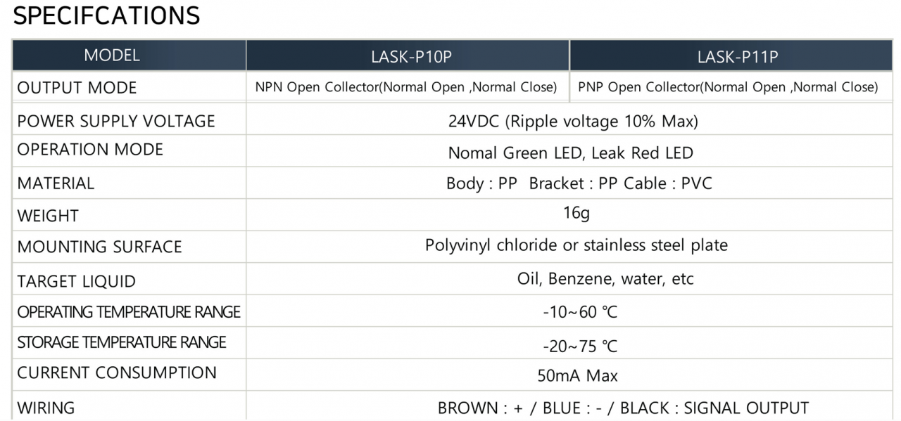 韩国ASK,LASK-P10 系列,泄漏传感器,LASK-P1X 检漏装置