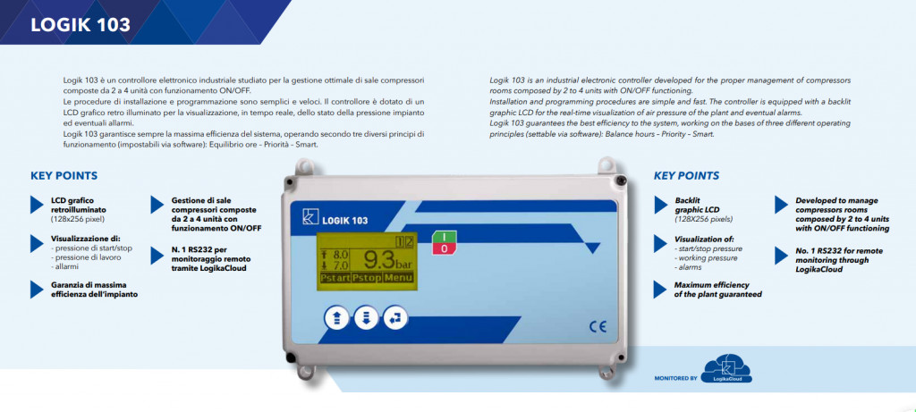 LOGIK 103 ELECTRONIC CONTROLLER,空压机电脑控制器,意大利电子控制器