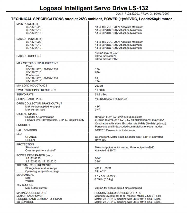 Logosol,智能伺服驱动器,LS-132,LOGOSOL进口代理