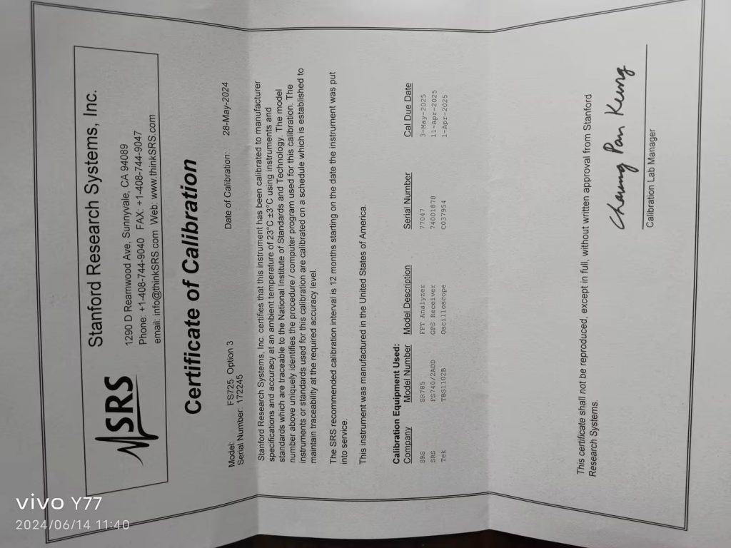 美国 Stanford Research Systems斯坦福 SRS FS725台式铷钟,铷时基 – ThinkSRS仪器